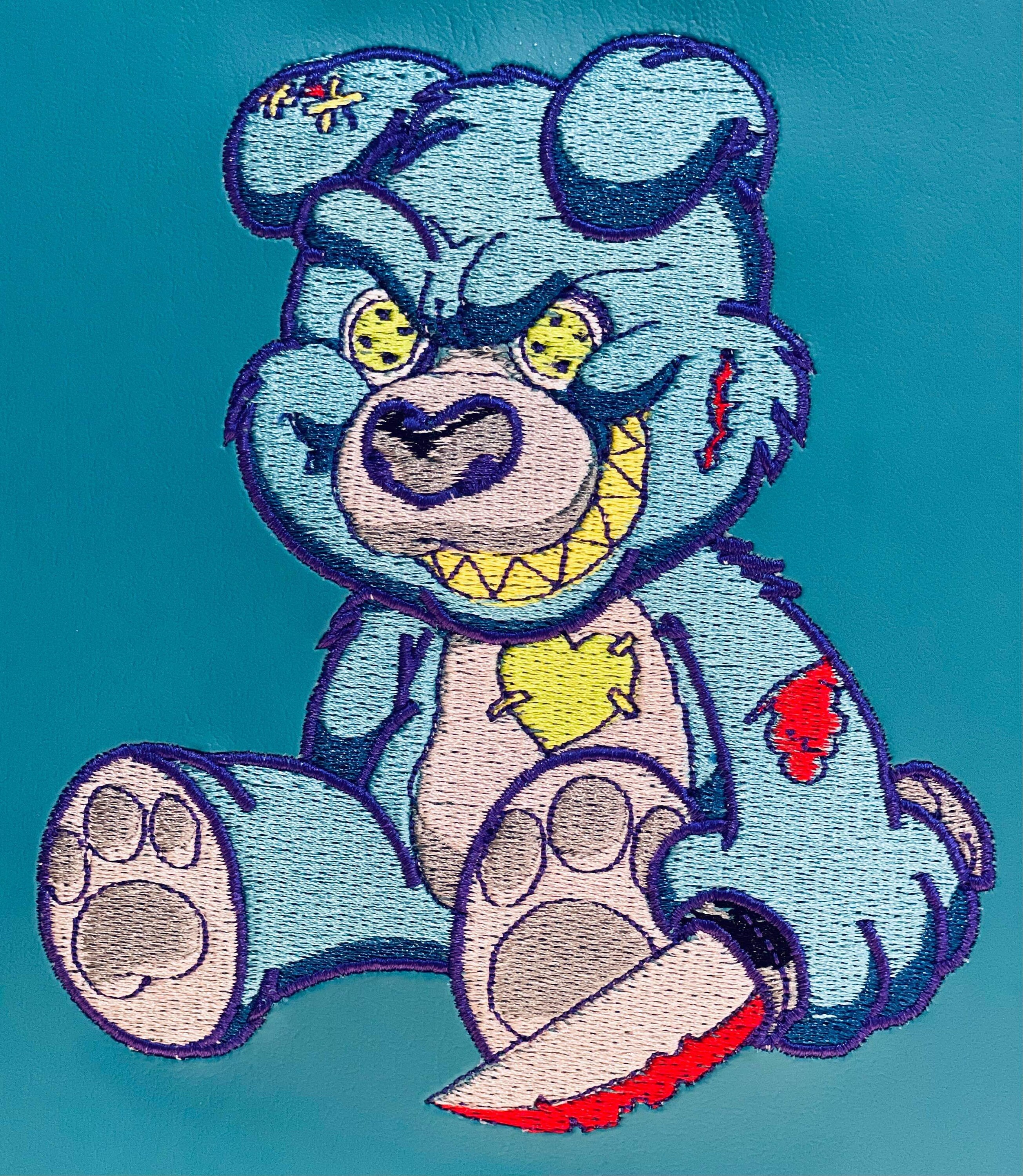 Killer Psycho Bear Machine Embroidery - Etsy