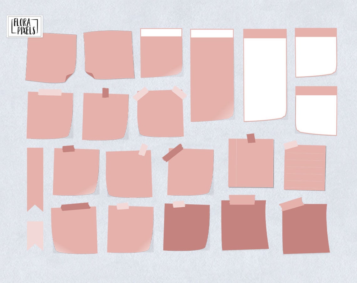 Digital Sticky Note Stickers Neutral Color Palette to Match - Etsy