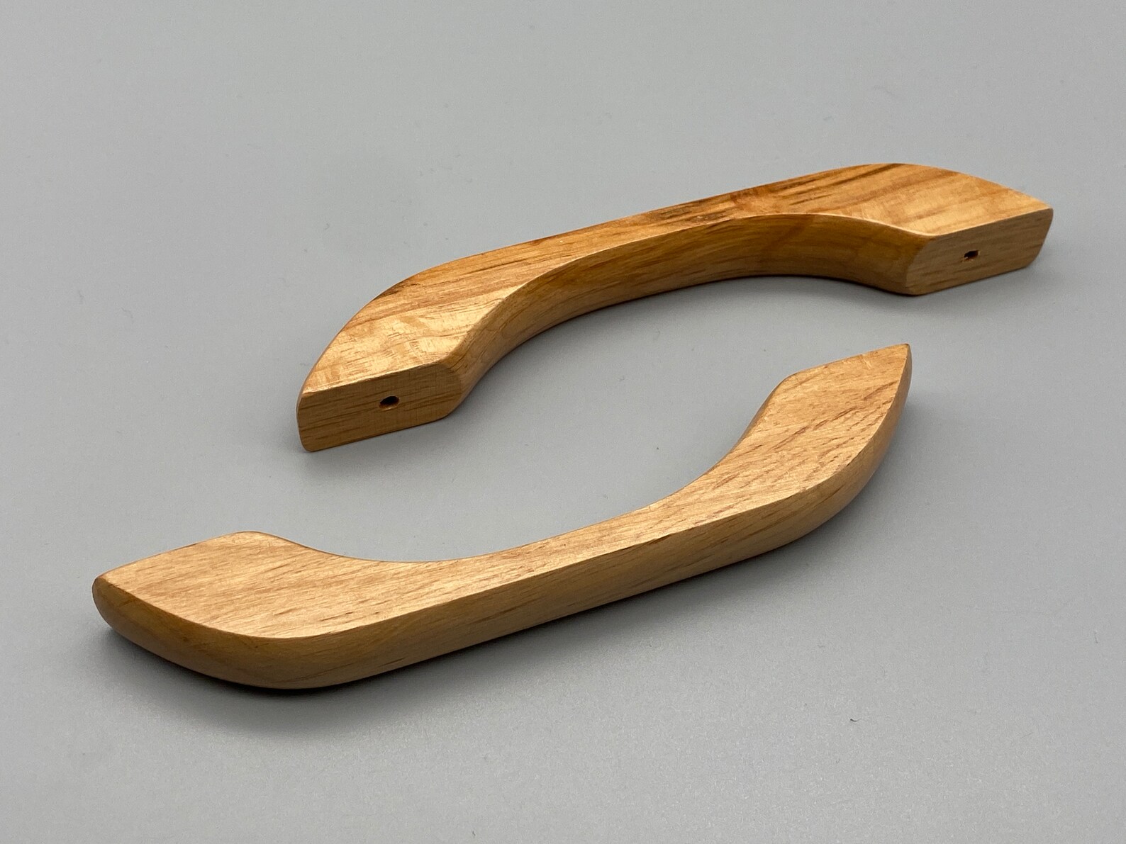 2x Natural Wood D-shaped Handles Pine and Oak Wood - Etsy