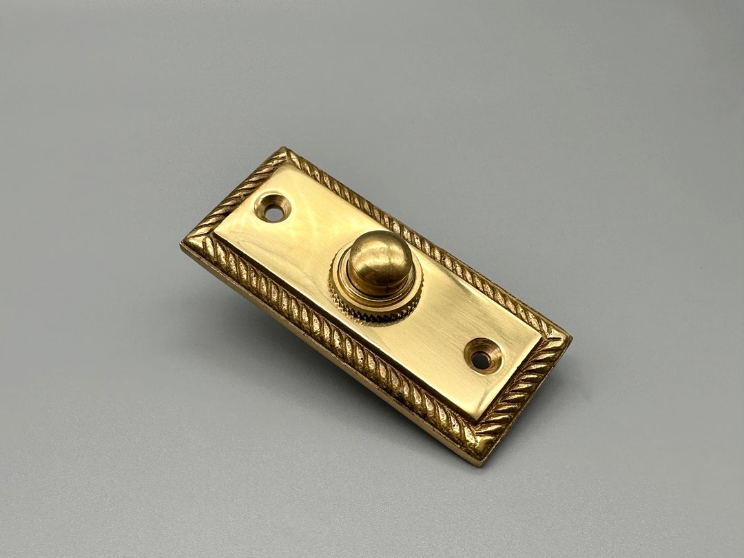 1x Georgian Solid Brass Victorian Bell Push Oblong Georgian Brass Door ...