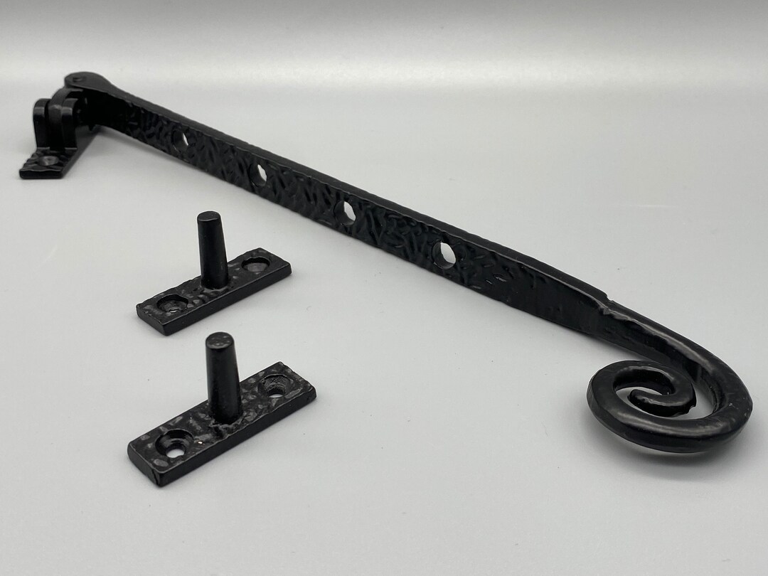 Antique Style Black Cast Iron Window Stay 250mm Curled Tail End ...