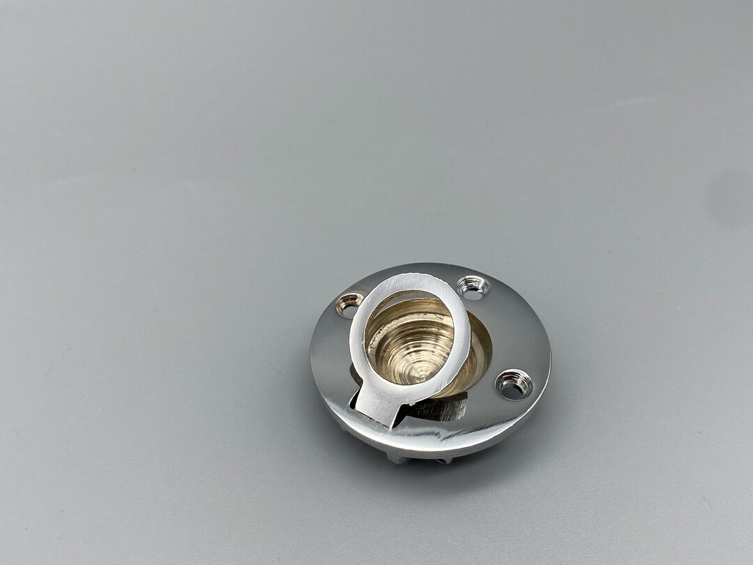 2x Solid Chrome Flush Ring Handles Front Fix Flush Ring Round Pulls ...