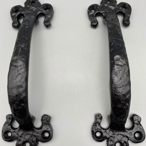 2x Forged Gothic Handles, Front Fix, 175MM 6.9 Inch Metal Door Handles ...