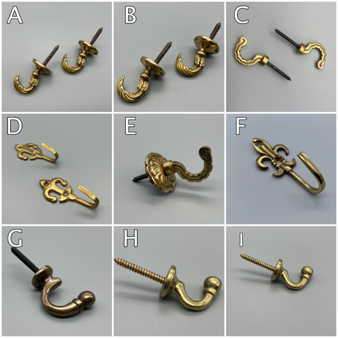 Curtain TIE BACK HOOK Classic Golden Tie Back Hook/coat Hangers ...