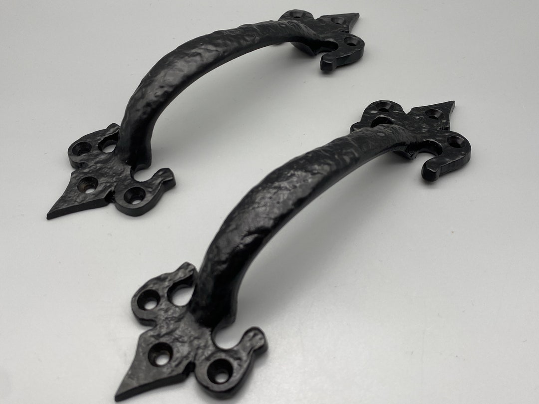2x Forged Gothic Handles, Front Fix, 175MM 6.9 Inch Metal Door Handles ...