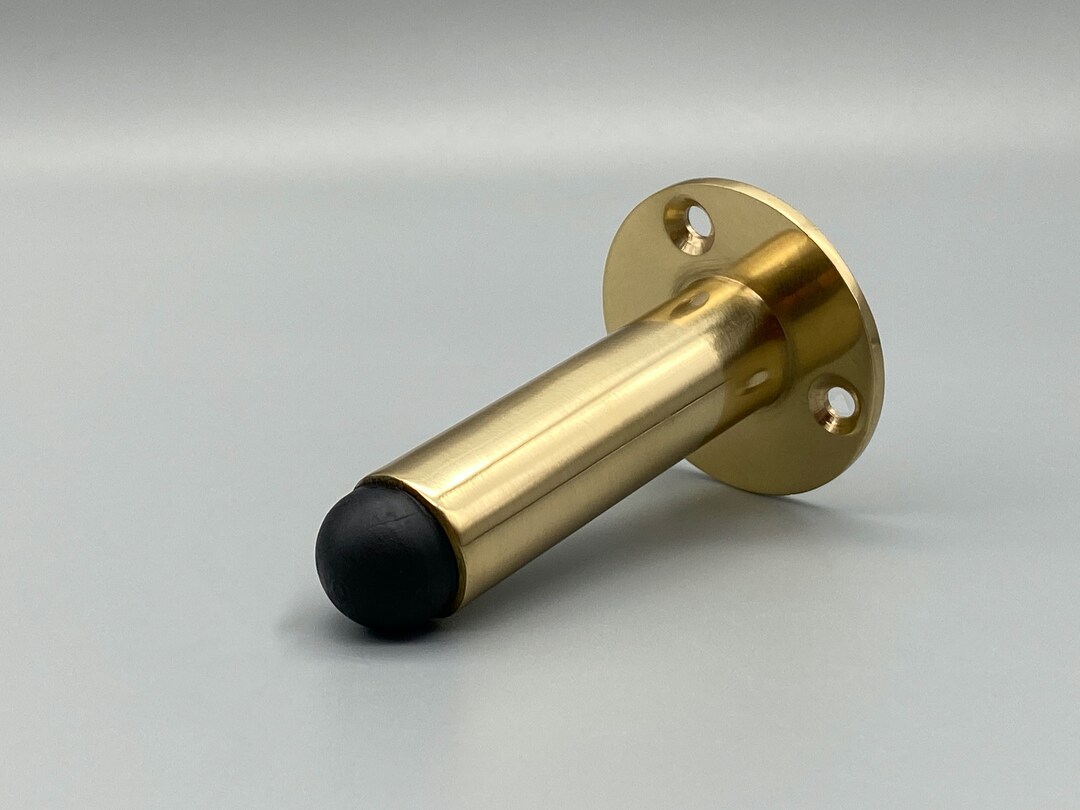 Solid Brass Projection Door Stop Rubber Head Pin Door Stopper 63mm or ...