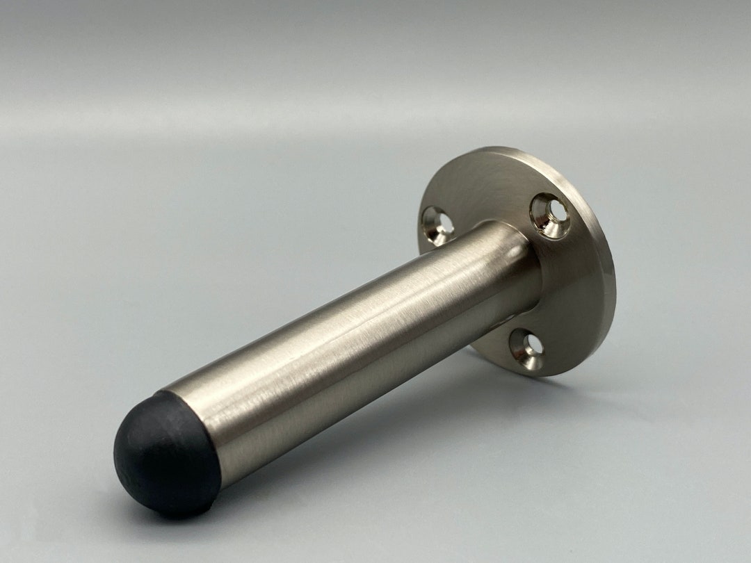 4x Solid Satin Projection Door Stop Rubber Head Pin Door Stopper 63mm ...
