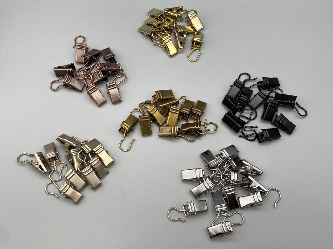 Metal Clips With Hooks for Curtain Rings Various Colours Curtain Pincer ...