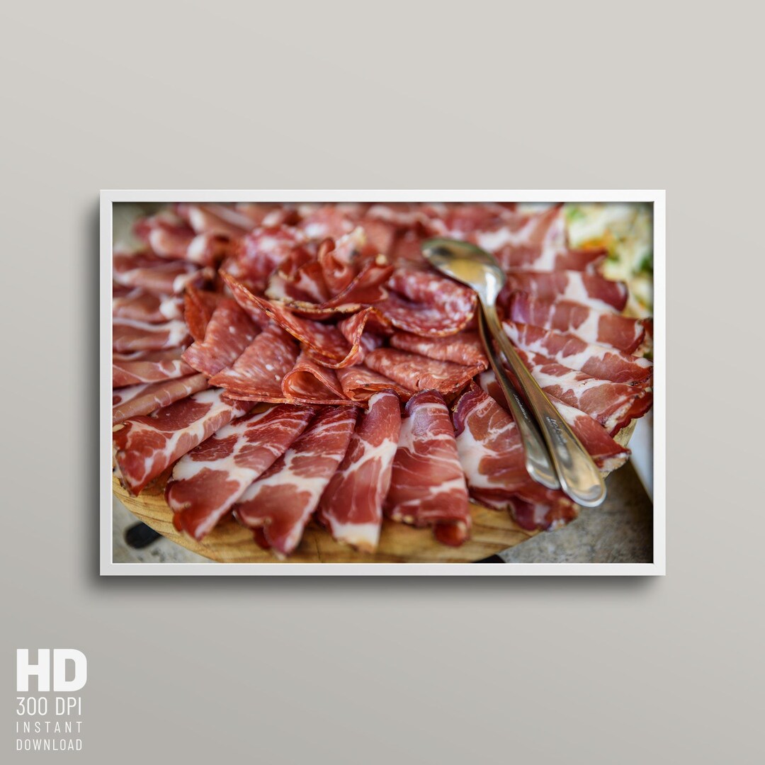 Salami & Capocollo, Italian Antipasto Plate. Food and Wine Printable ...