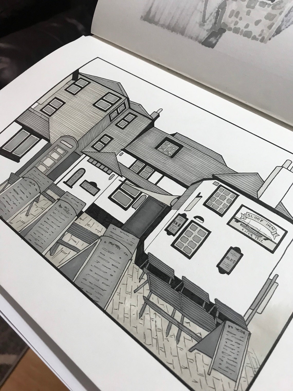 The Sloop Inn, St Ives, Cornwall - Pen & Marker Illustration Print A4 ...