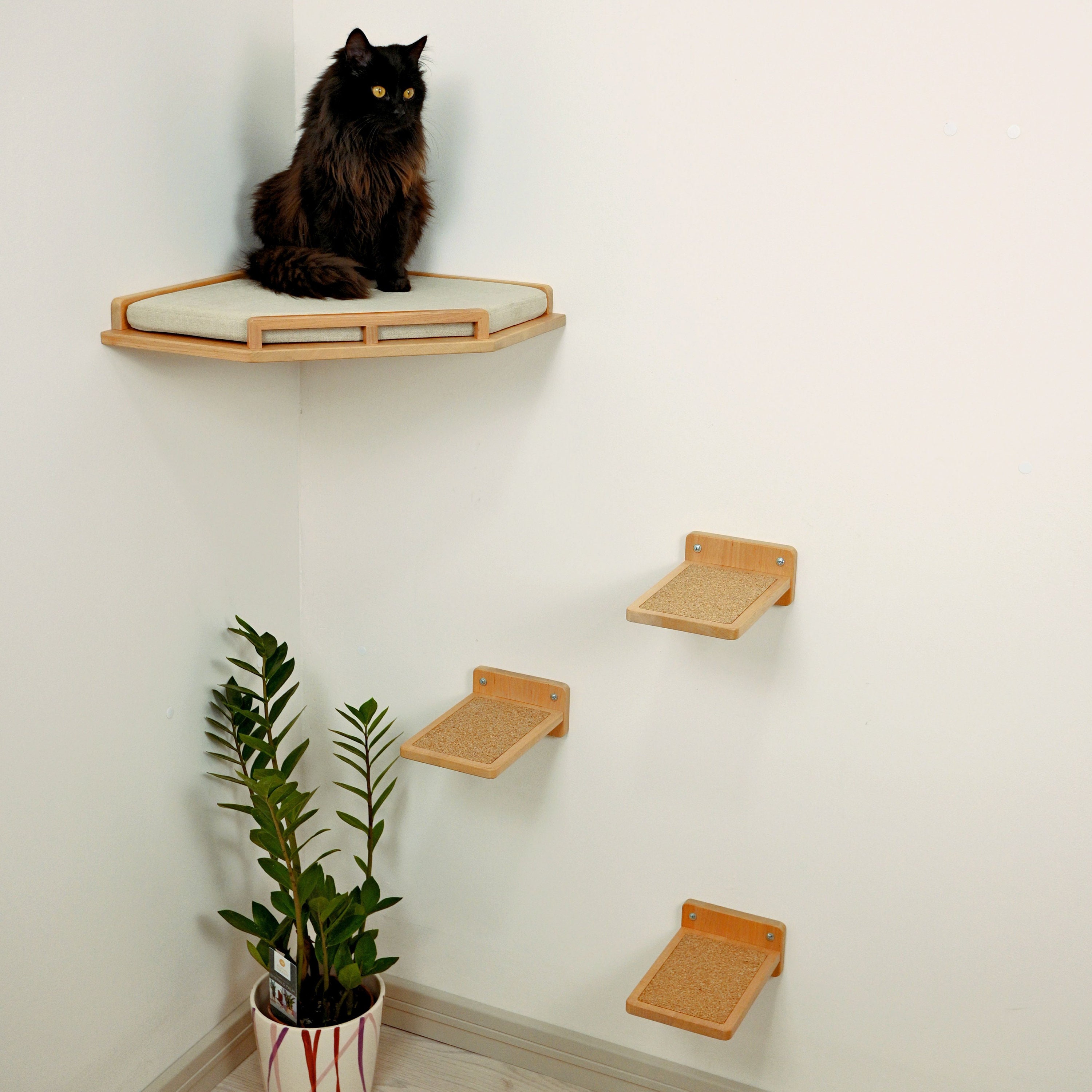 Corner Cat Shelf With Steps, Modern Wall Furniture - Etsy