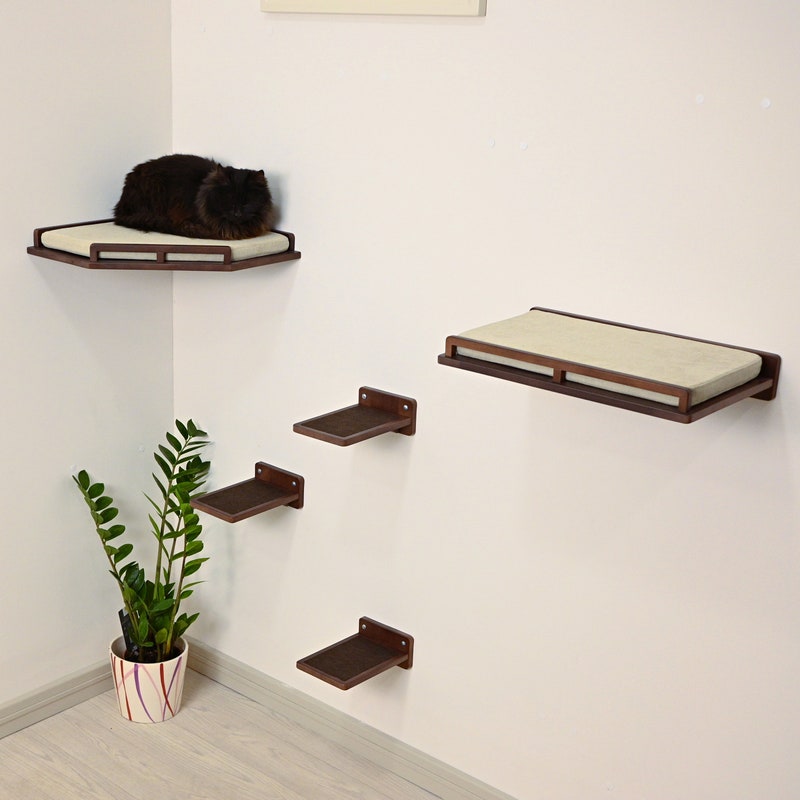 Floating Wooden Cat Tree - Etsy