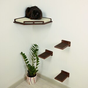 Multi-functional Cat Wall Set: Cat Corner Shelf With Cushion, Cat ...