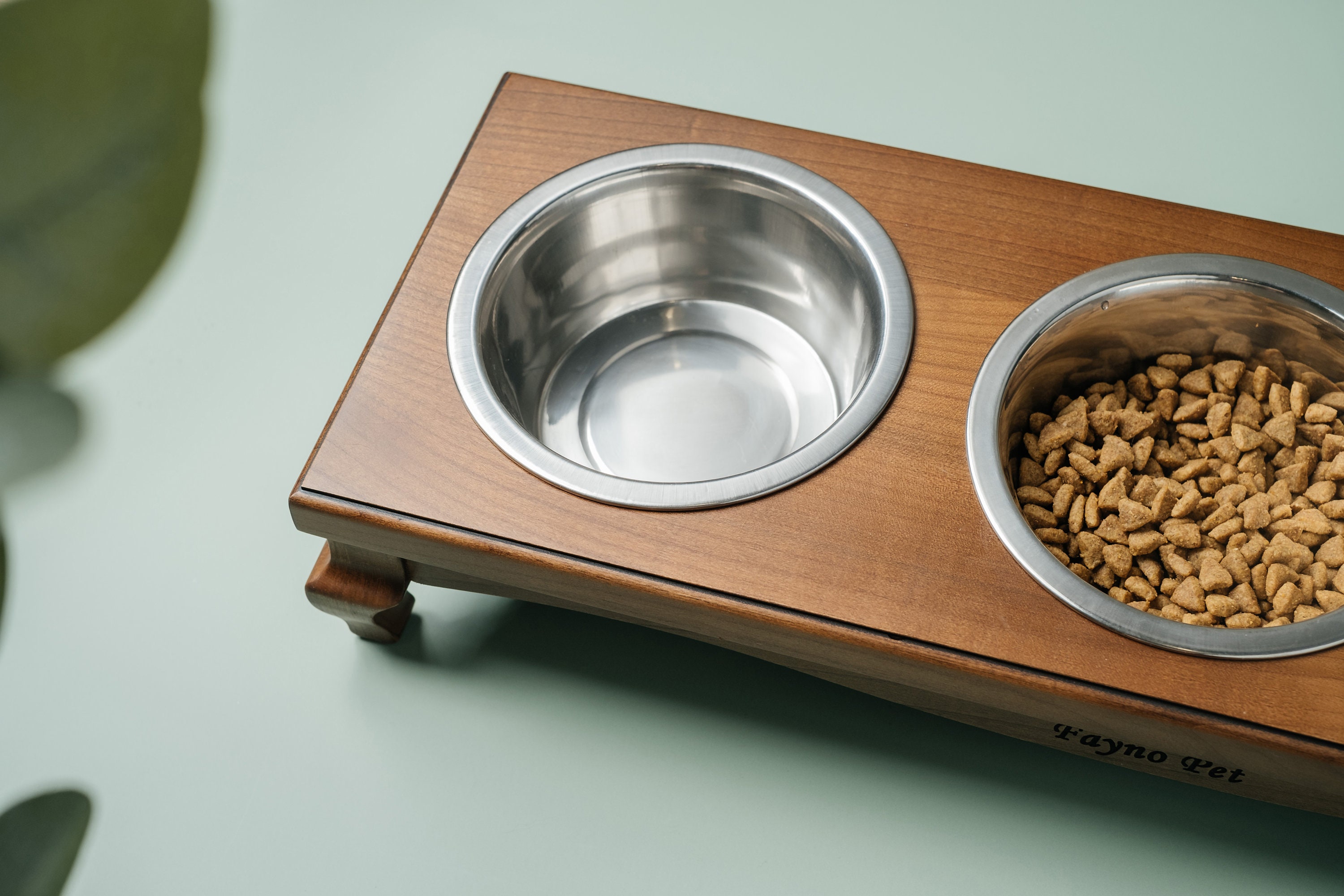 Handmade Elevated Wood Cat Feeder With Stainless Steel Bowls - Etsy