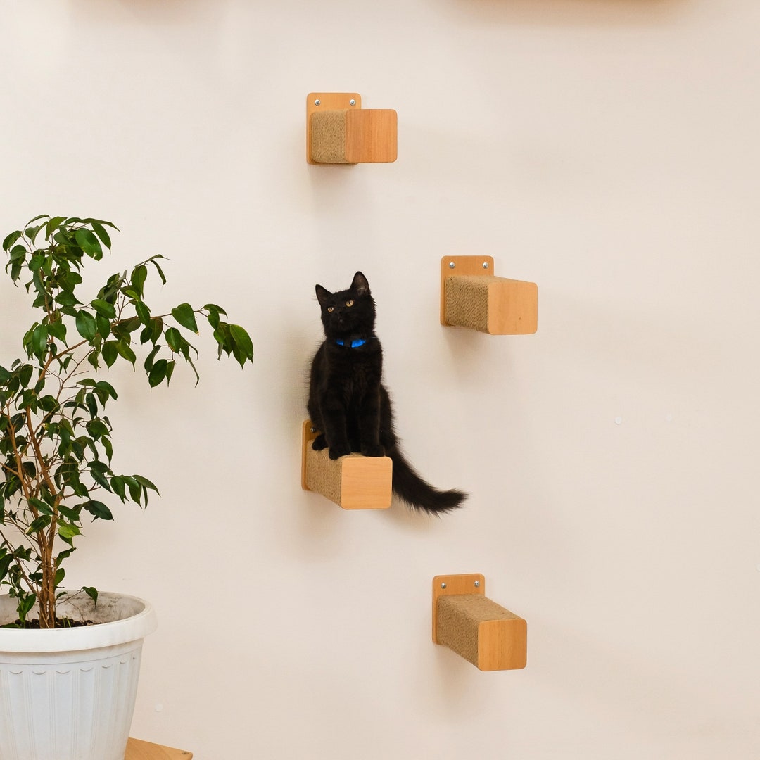 Cat Wall Steps for Climbing, Cat Steps With Jute, Cat Wall Shelves With ...