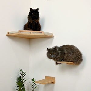 Corner Cat Shelf With Pillow, Cat Corner Wall Bed, Corne Cat Shelf for ...