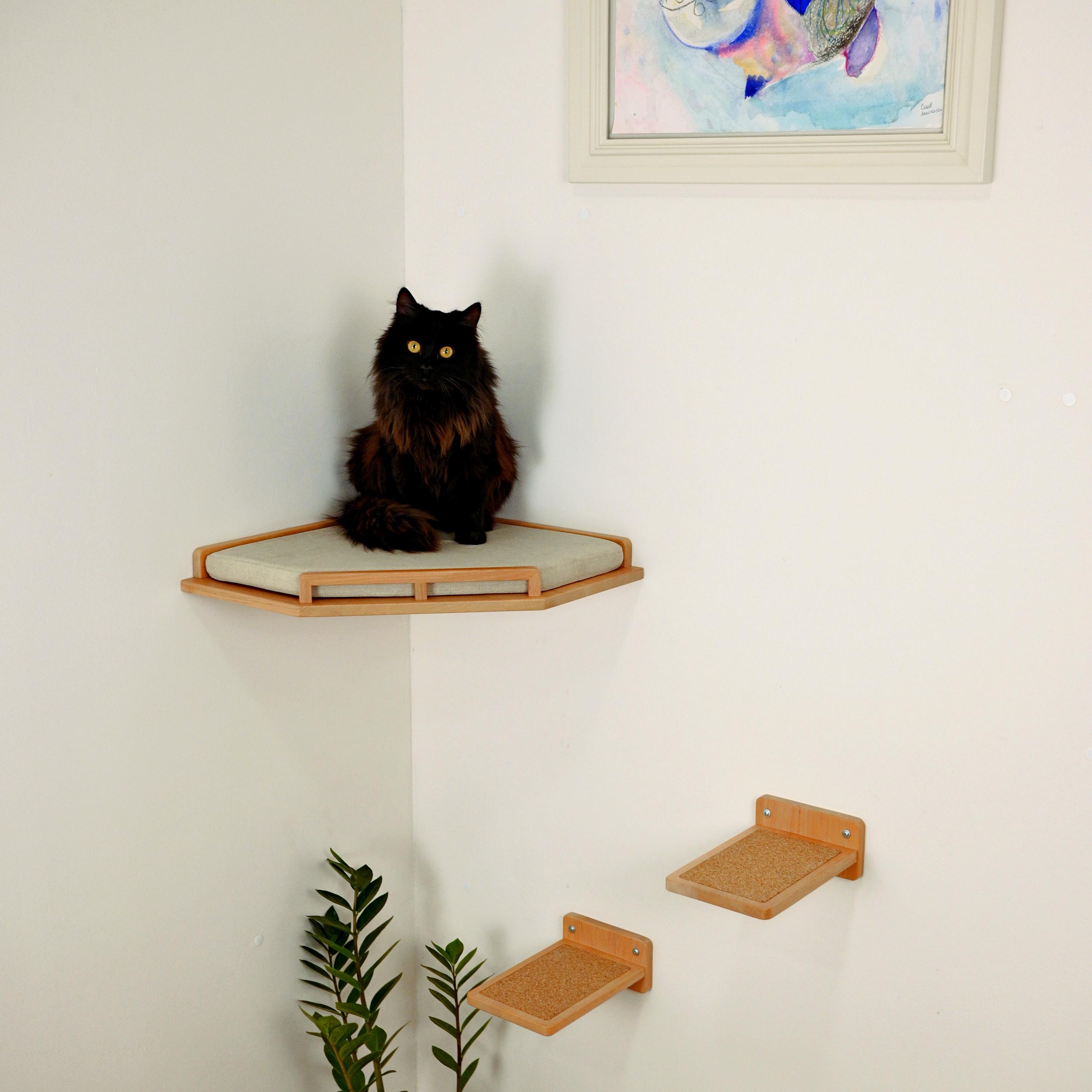 Corner Cat Shelf With Steps, Modern Wall Furniture - Etsy