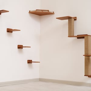 Corner Cat Shelf With Pillow, Cat Corner Wall Bed, Corne Cat Shelf for ...