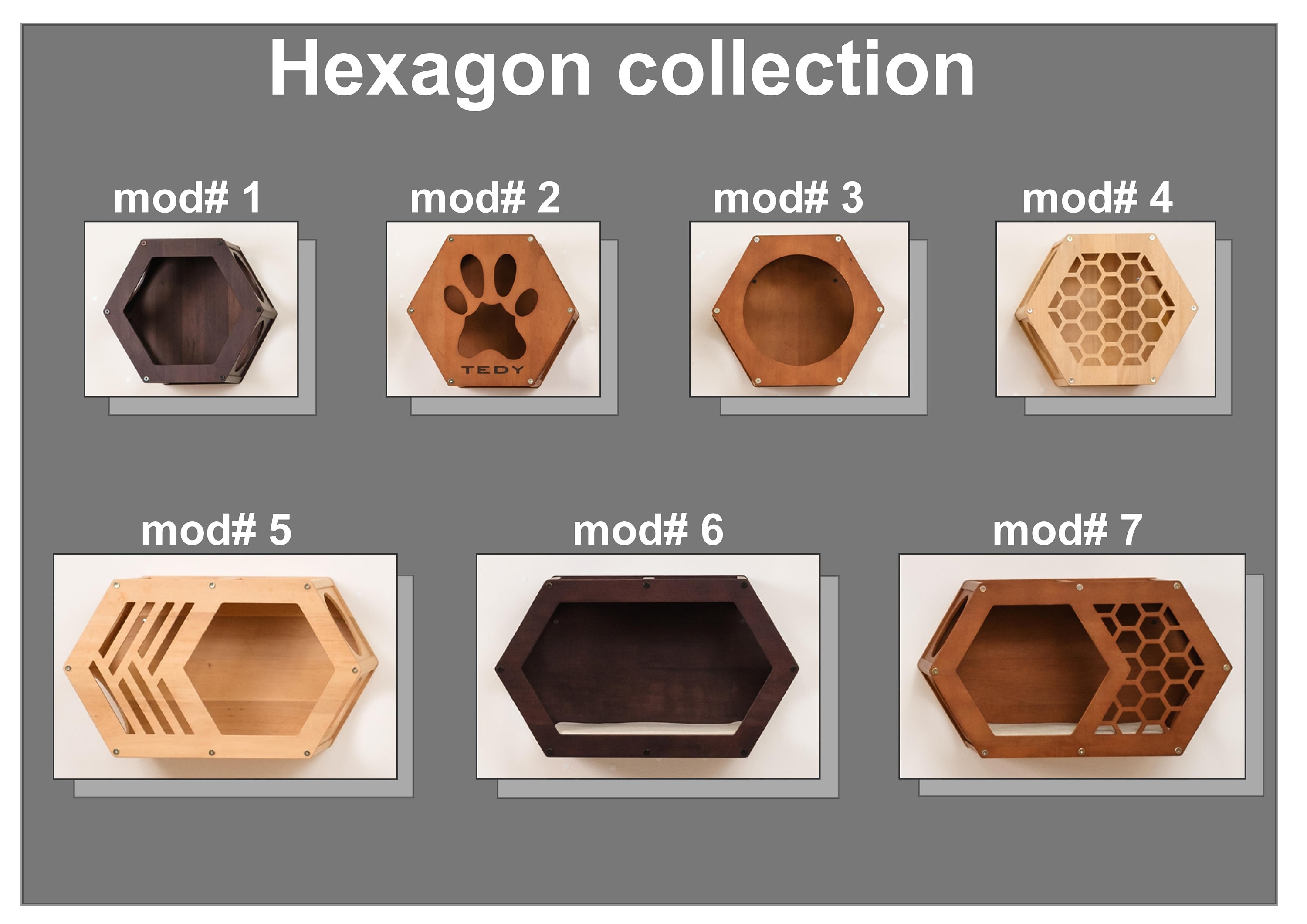 Handmade Hexagon Cat Shelf: Modern Wall Furniture for Large Cats - Etsy