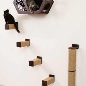 Wall Mounted Cat Scratching Post, Modern Cat Wall Furniture, Cat ...
