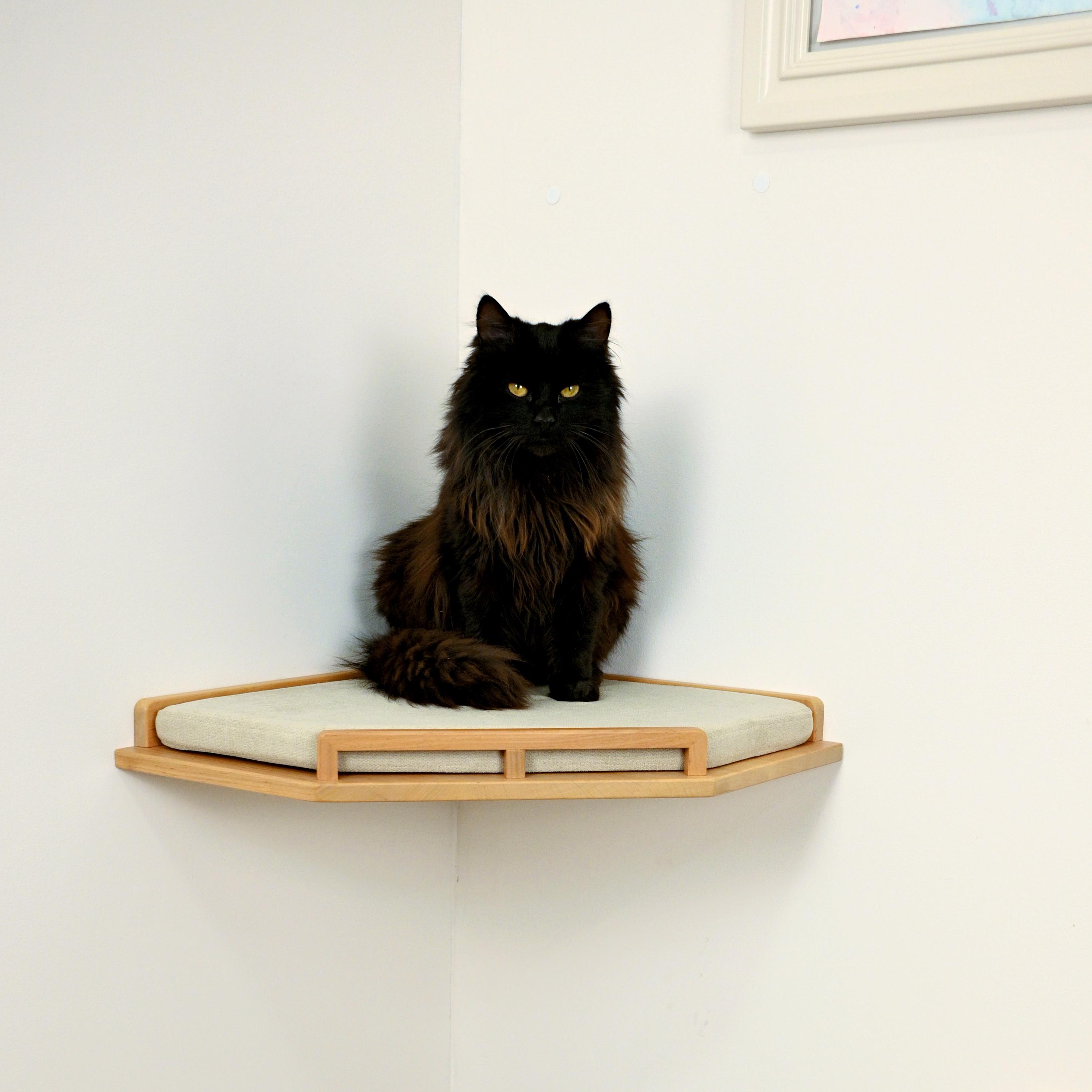 Set of Two Corner Cat Shelves With Pillows, Cat Shelves for Wall, Сat ...