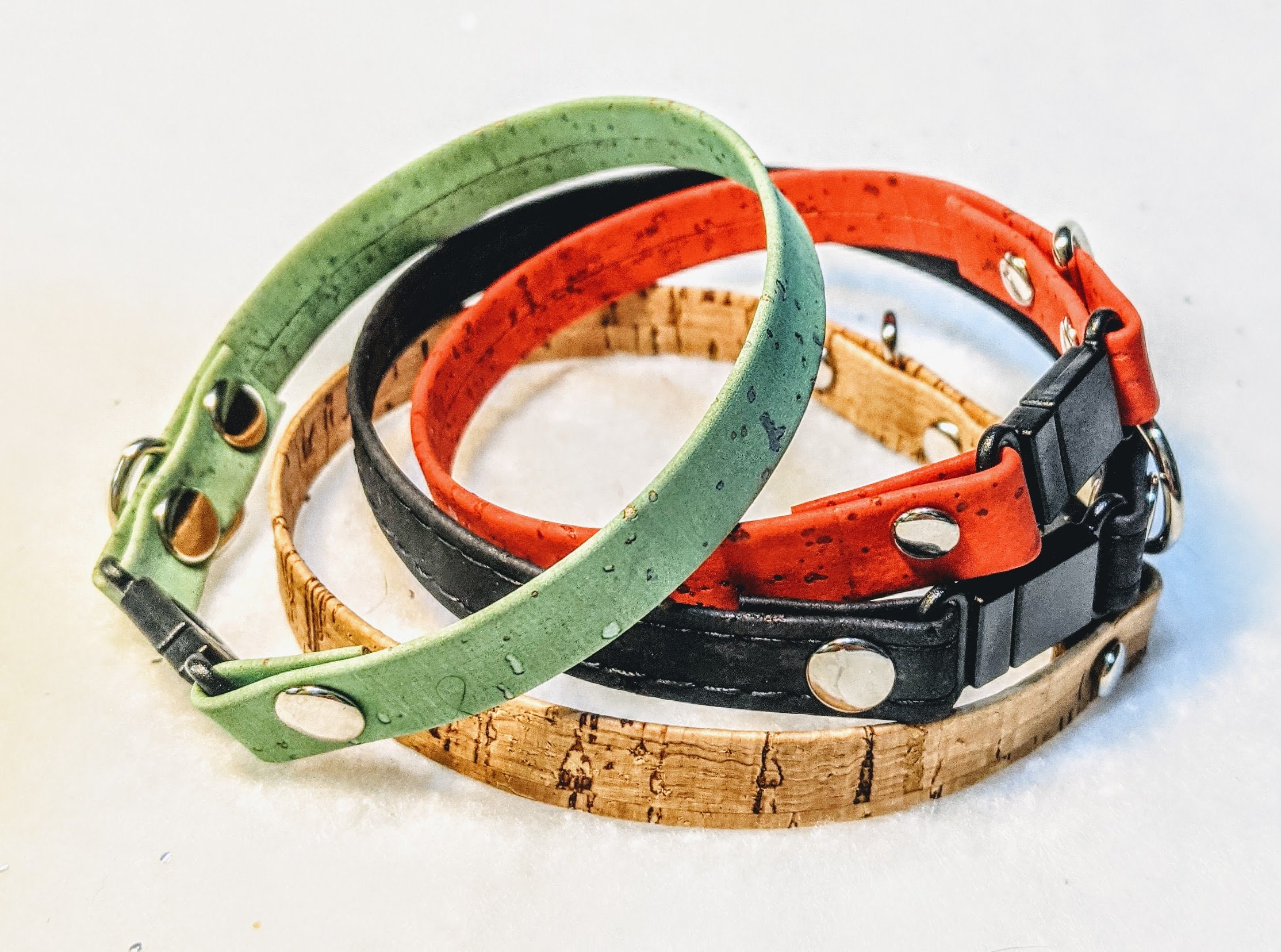 Red Cat Collar - Handmade Cat Collar - Kitten Collar - Vegan Cork ...