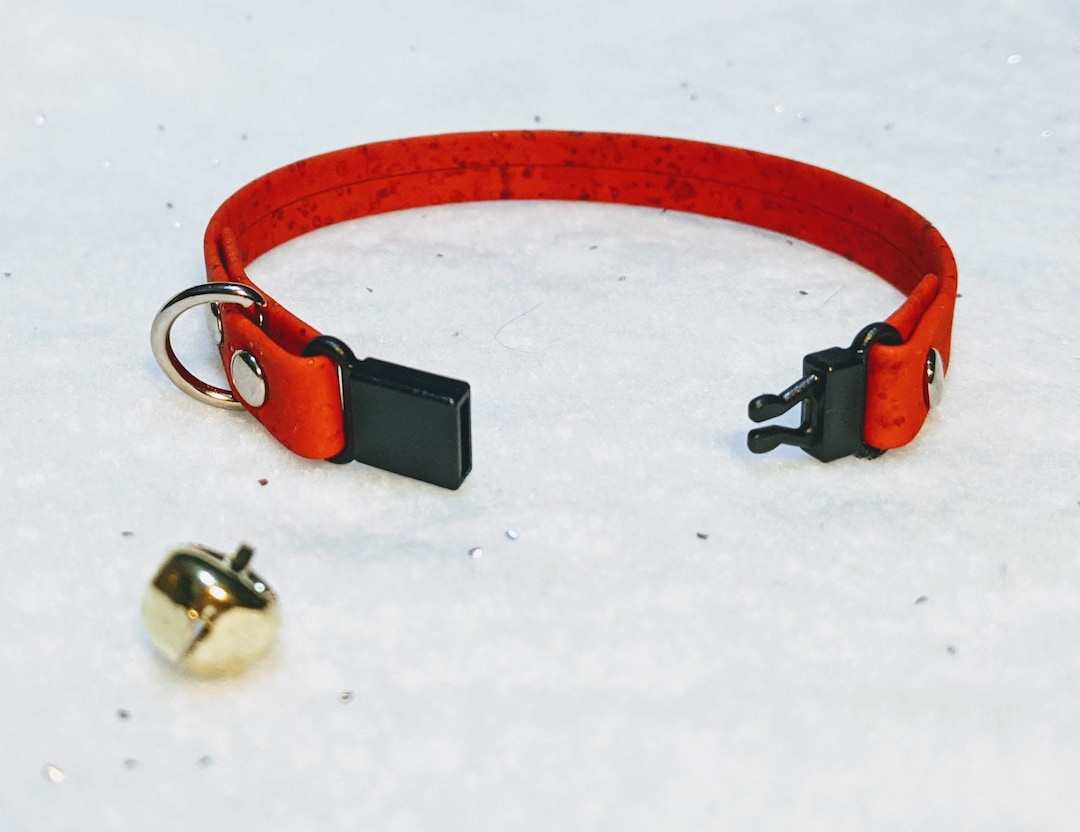 Red Cat Collar - Handmade Cat Collar - Kitten Collar - Vegan Cork ...