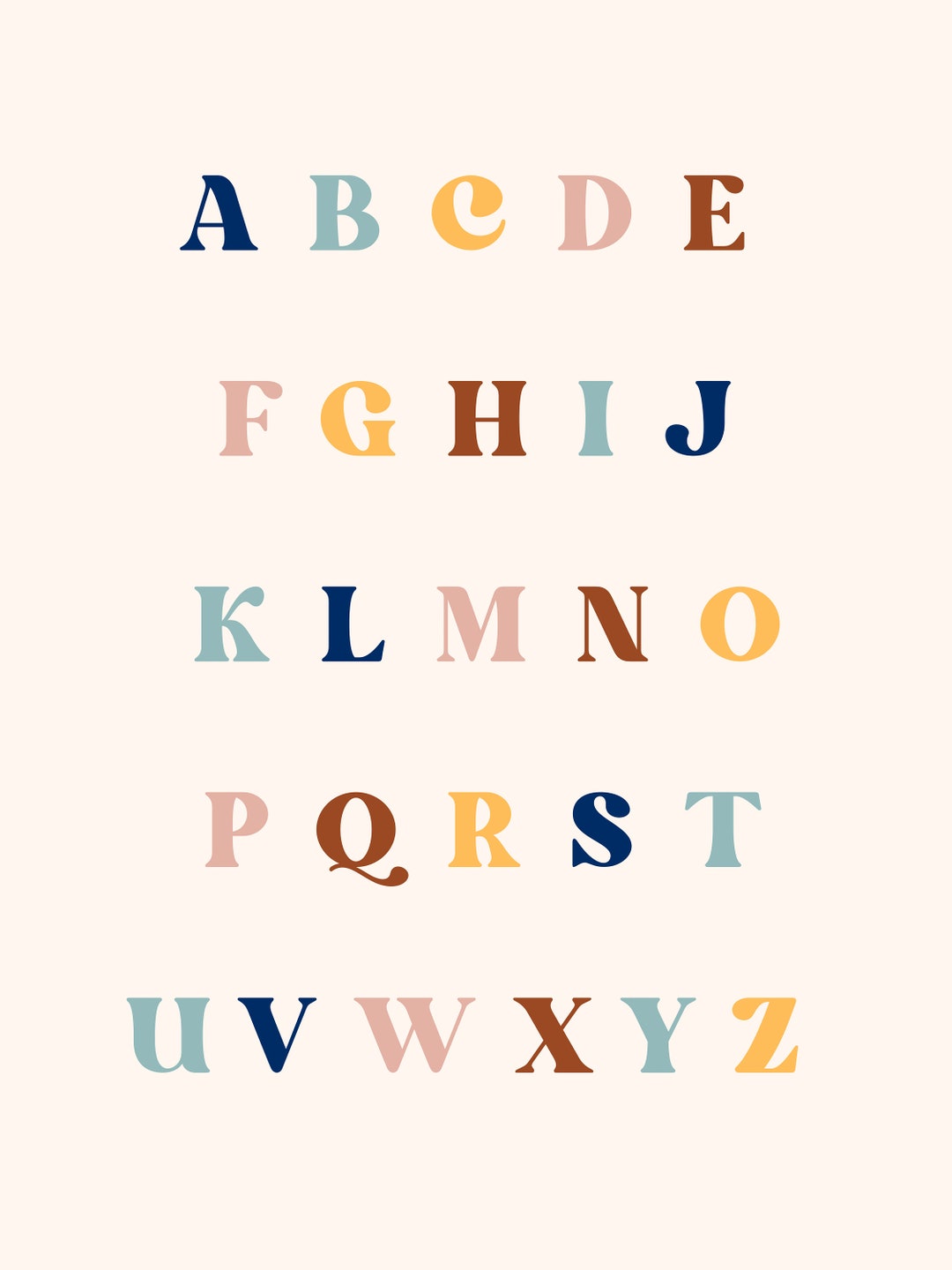 Custom Nursery Alphabet Downloadable Poster - Etsy