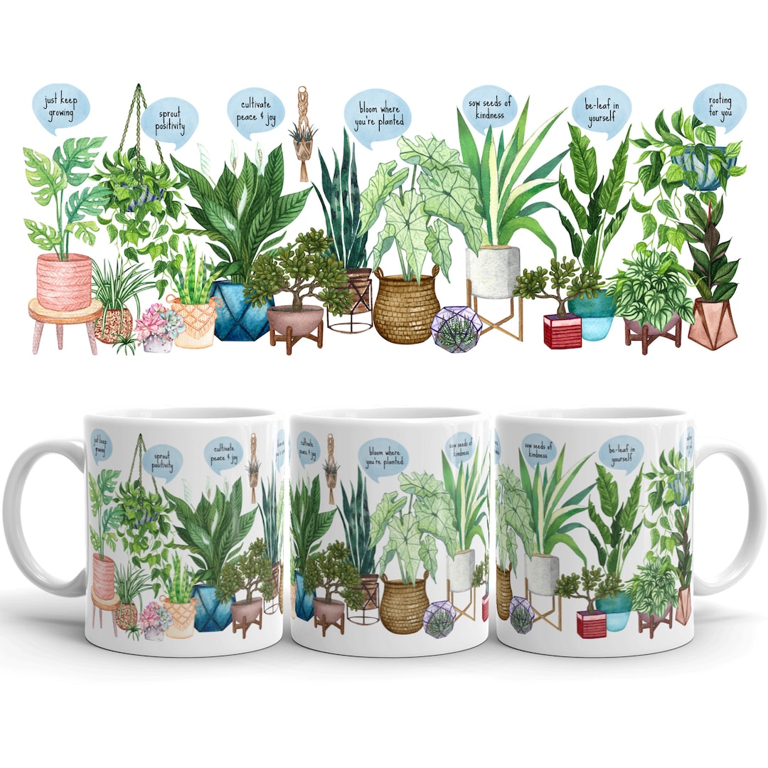 Plant Parent Mug, Inspirational Houseplant Affirmations, Plant Lover ...