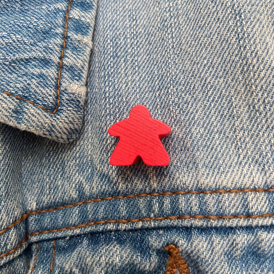 Meeple Pin Badge Handmade Wooden Board Game Pin Badge, Brooch for ...