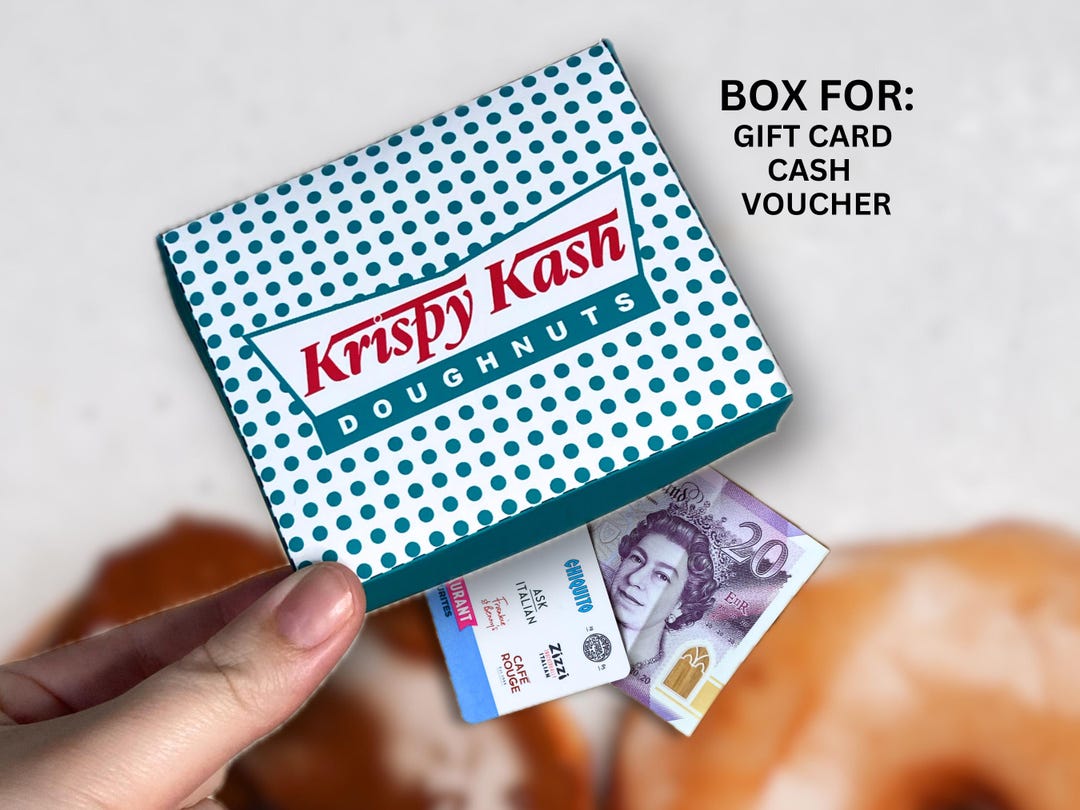 Krispy Kash Gift Card Money Holder Mini Donut Box Birthday Wallet Bag ...