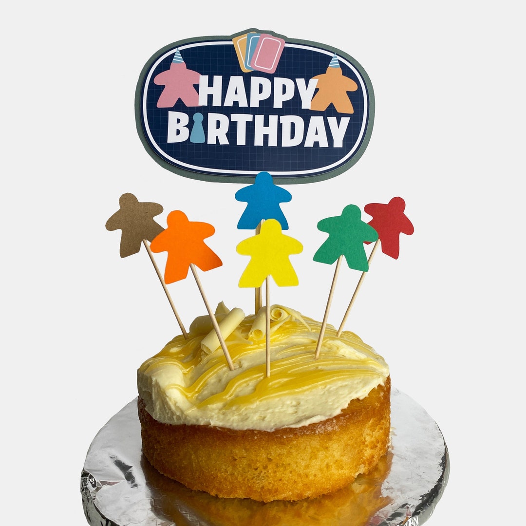 Board Game Cake Topper Set Blue Happy Birthday With Etsy UK board-game-cake-topper-set-blue-happy-birthday-with-etsy-uk
