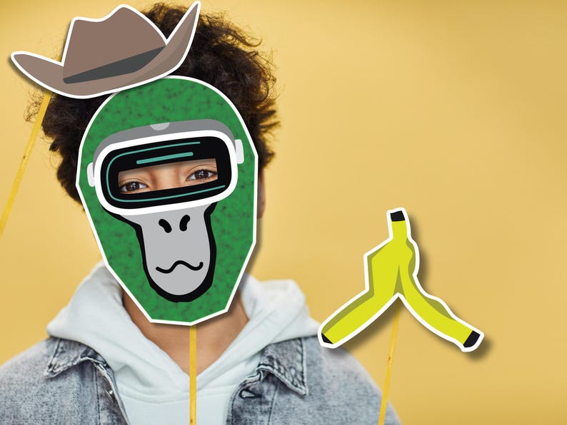 18 Gorilla Tag Props | VR Game, Printable Photo Booth Props ...