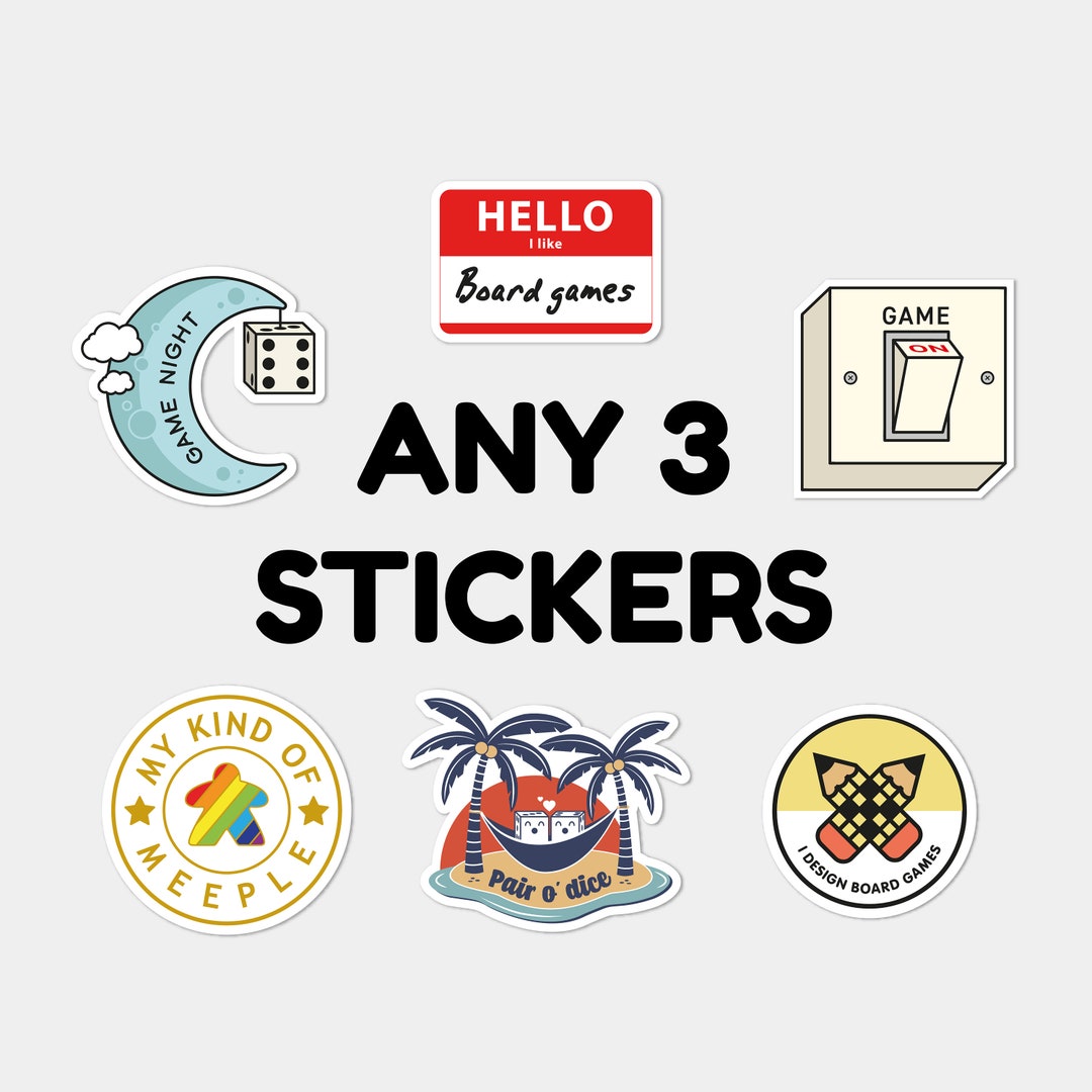 Any 3 Board Game Stickers MULTI BUY Tabletop Game Sticker Deal - Etsy