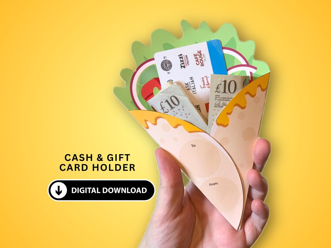 Burrito Wrap Gift Card Holder Tortilla, Money Holder, Birthday Cash ...