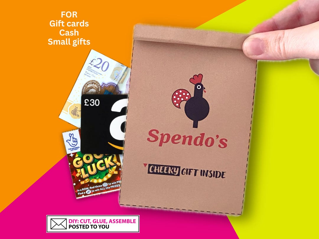 Mini Cheeky Chicken Takeaway Bag | DIY for Gift Cards Scratch Card Money Holder, Birthday Wallet ...