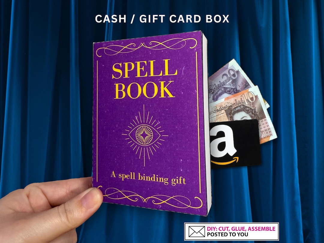 Spell Book Gift Card Holder | DIY Cash Holder, Book, Movie, Film, Box ...