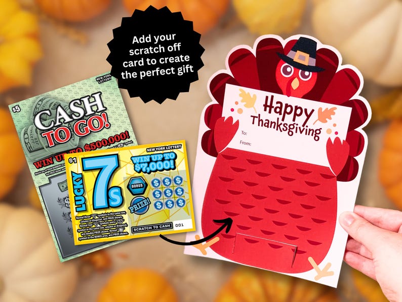 Thanksgiving Scratch-off Card Holder | Scratch to Reveal, Scratch Card ...