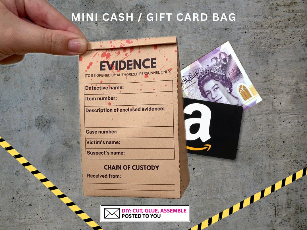 Mini Evidence True Crime Gift Bag | DIY Gift Card Holder, Money ...