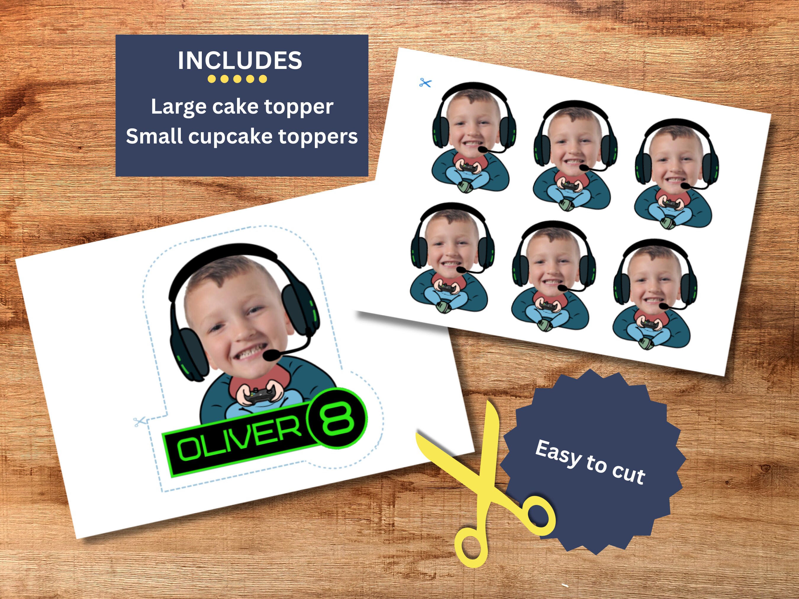 XBOX Gamer Printable Cake Topper Set | Personalised Birthday Digital ...