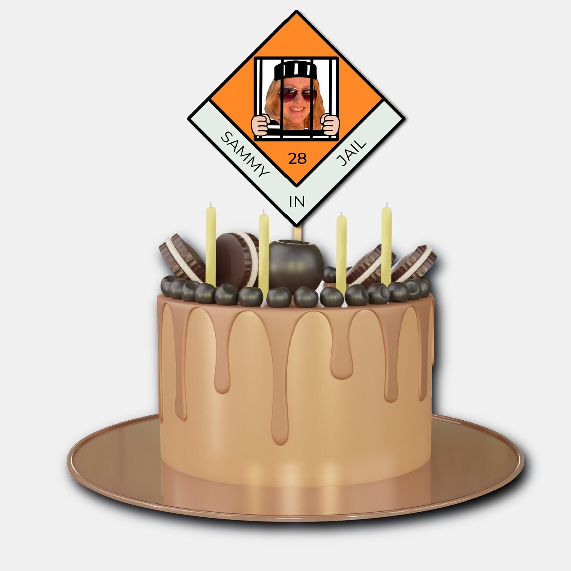 Monopoly Jail Printable Cake Topper | Personalised Birthday Digital ...