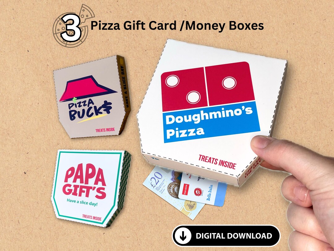 Set of 3 Pizza Gift Card Holder | Money Holder Scratch Card Holder ...