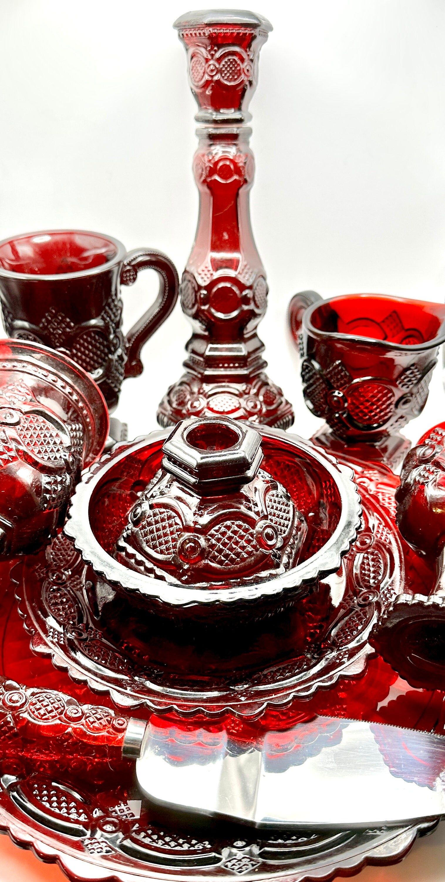 Clear Red Glass Dinnerware