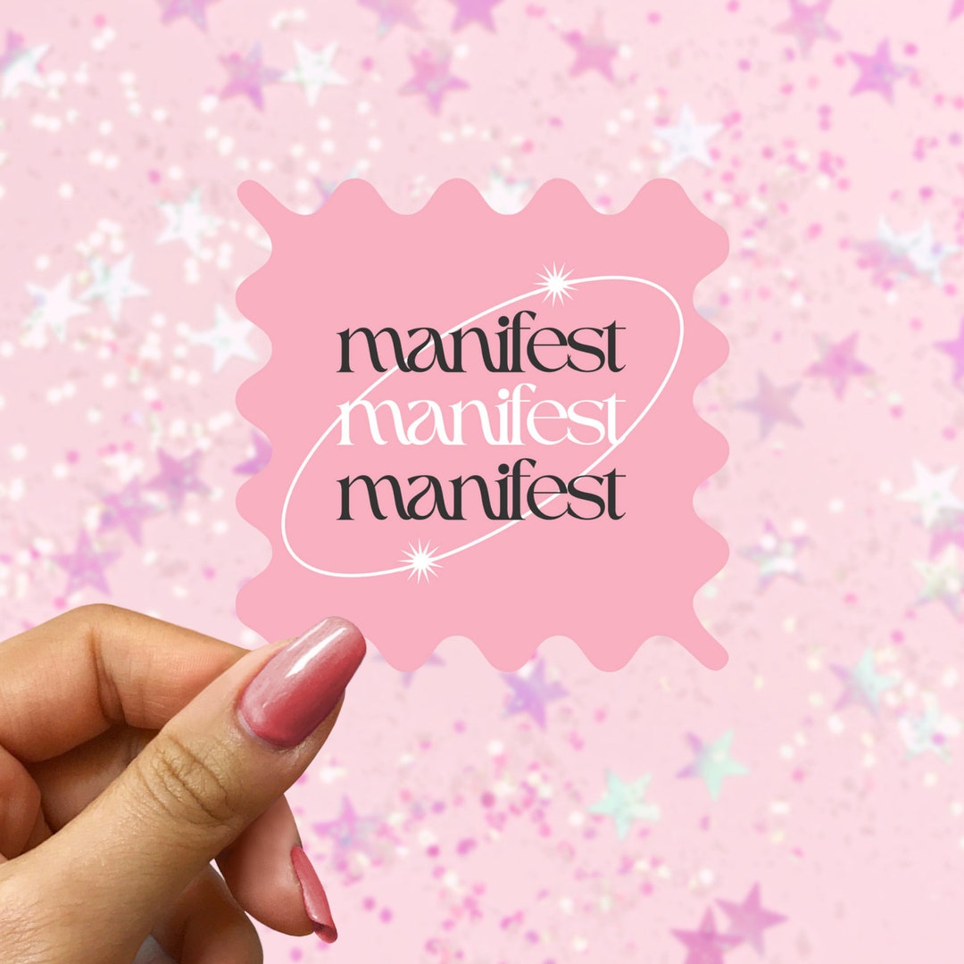 Pink Manifest Sticker, Manifest It Sticker, Manifestation Sticker ...