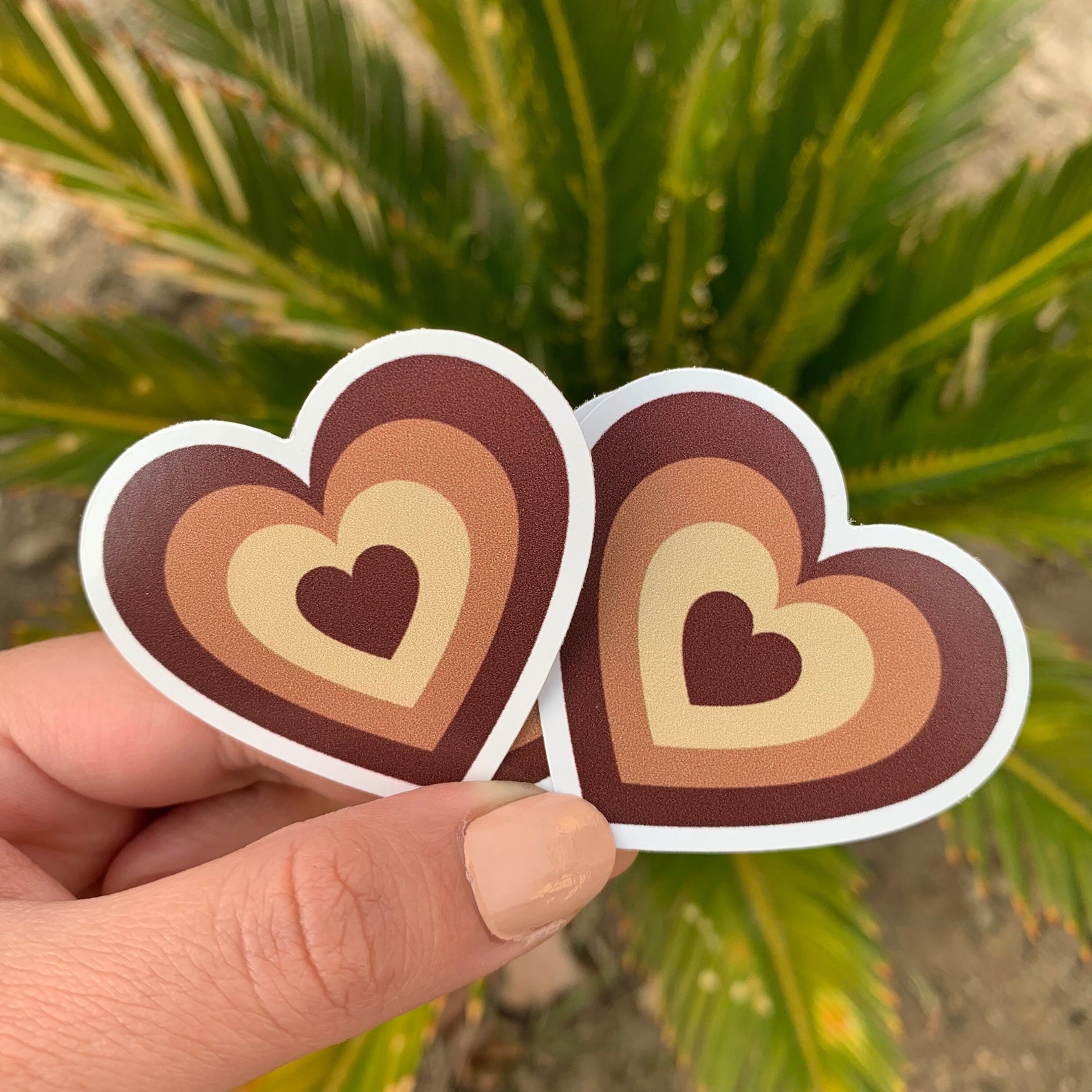 Y2K Brown Heart Sticker Brown Multicolored Heart Sticker - Etsy