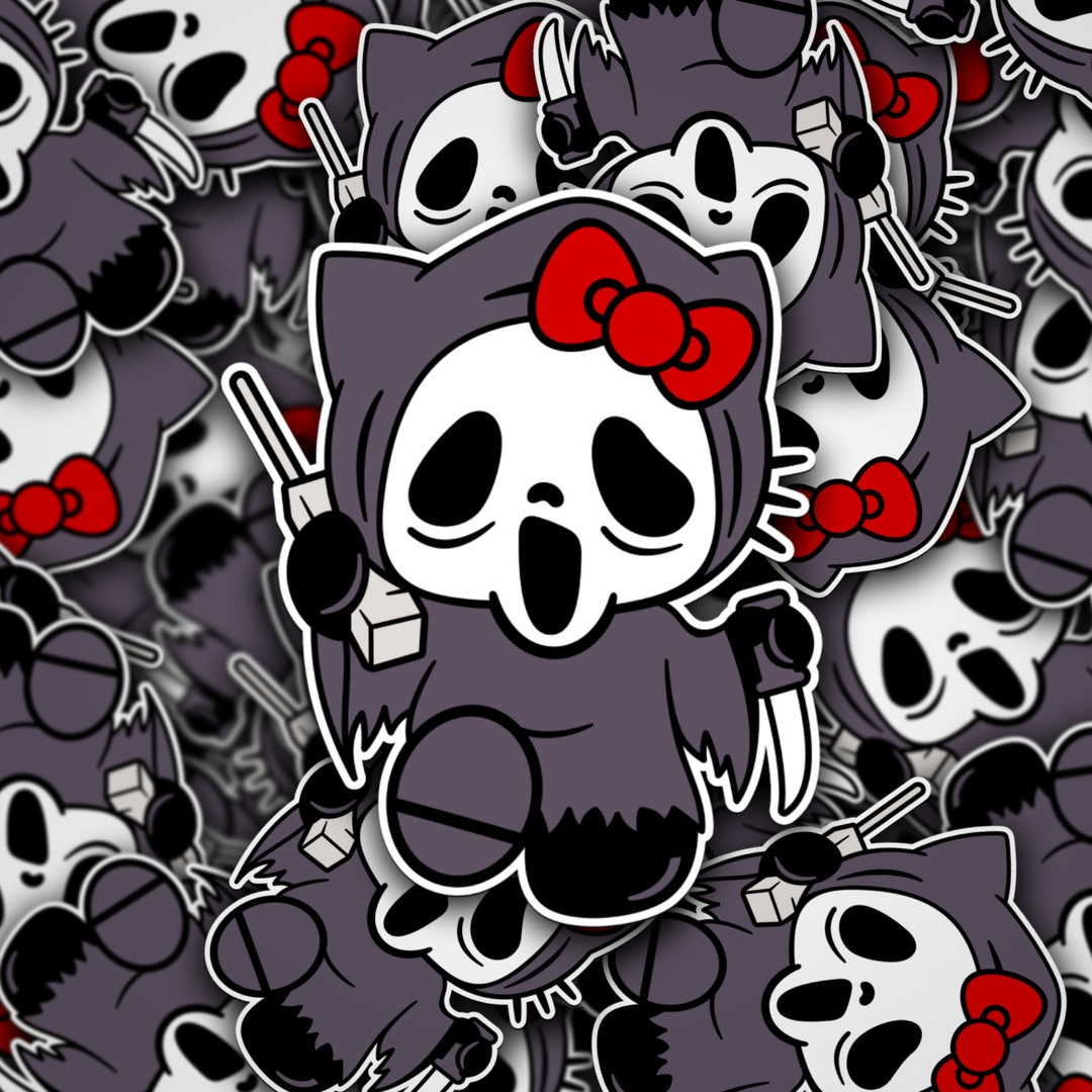 Scream Hello Kitty Sticker Ghost Face Laptop Sticker Trendy - Etsy