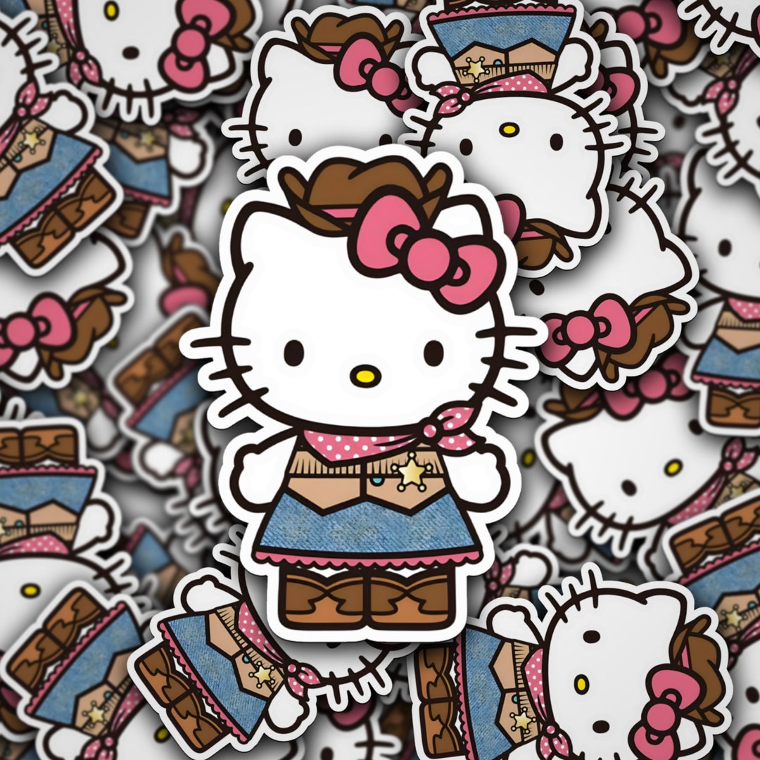 Cowgirl Hello Kitty Sticker Western Hello Kitty Laptop - Etsy