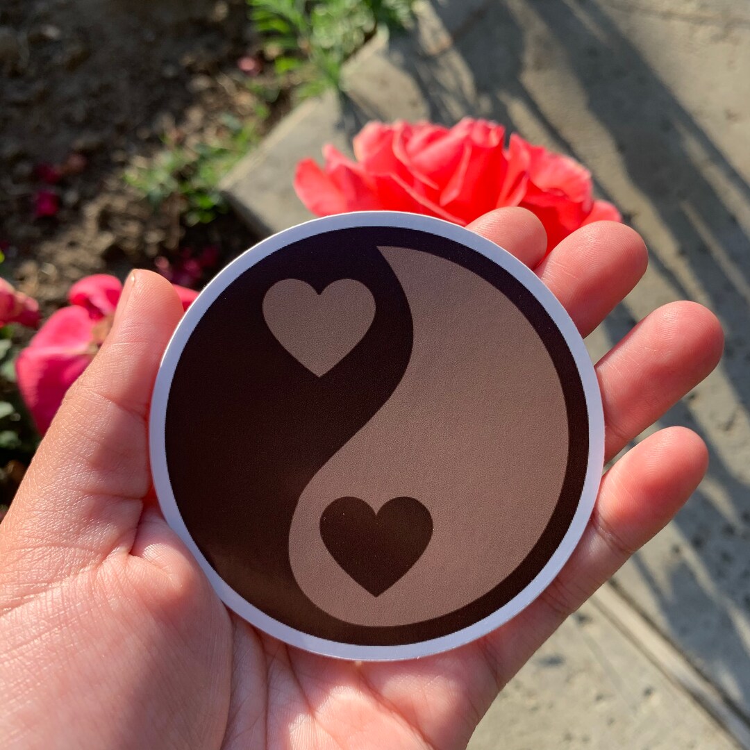 Brown Yin Yang Sticker Yin Yang Sticker Waterproof Sticker - Etsy
