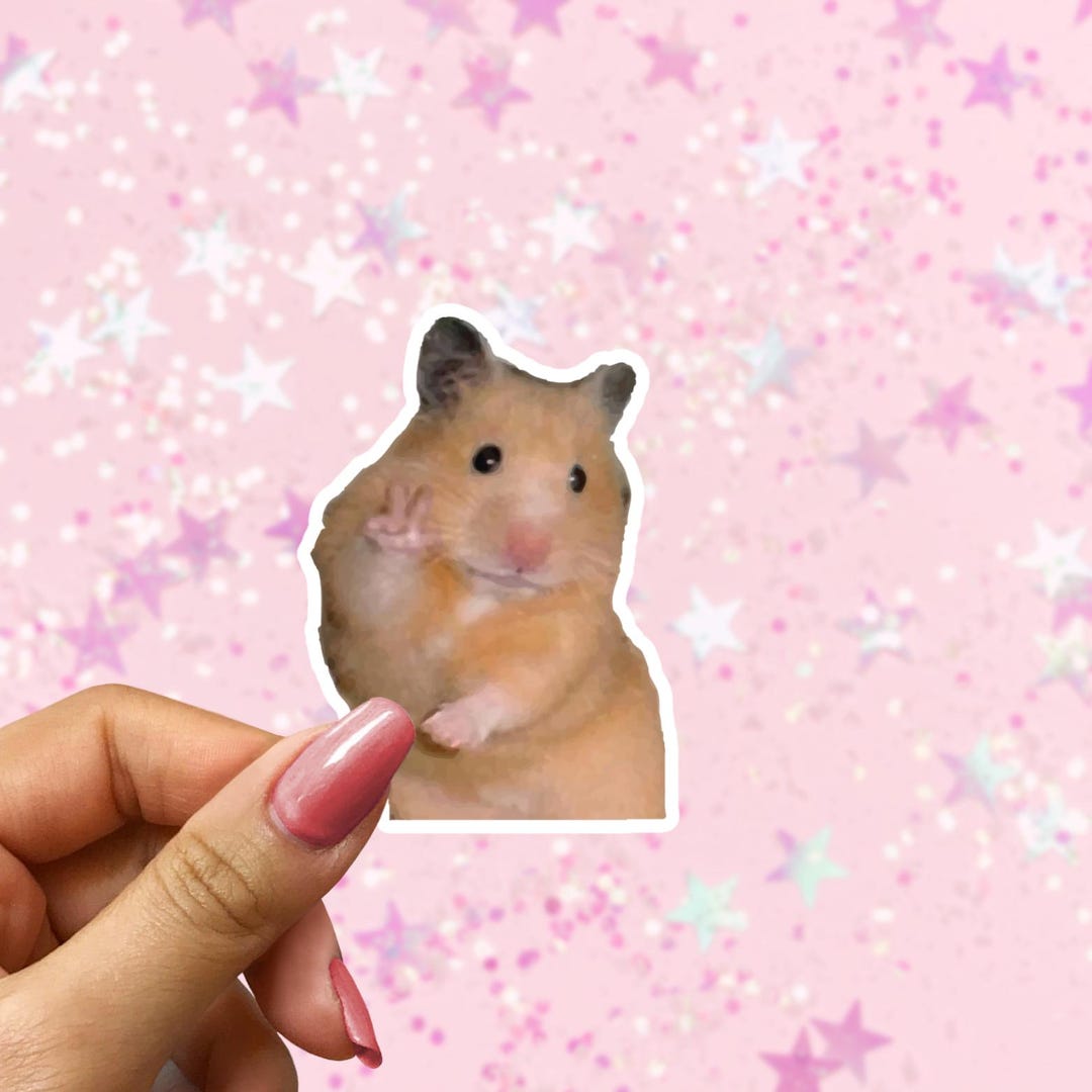 Peace Hamster Sticker, Funny Meme Sticker, Trendy Laptop Sticker, Funny ...