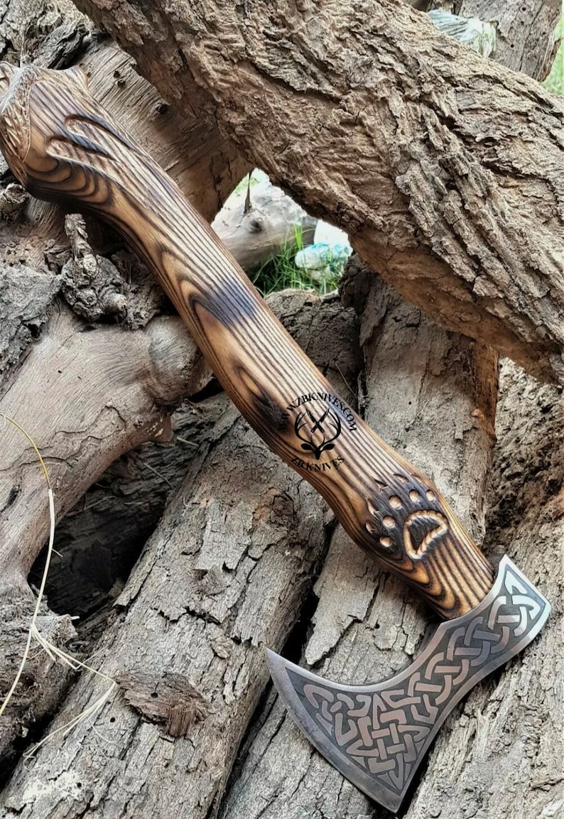 Custom Axe Gift With Valkyrie Symbol Carving Viking Axe - Etsy